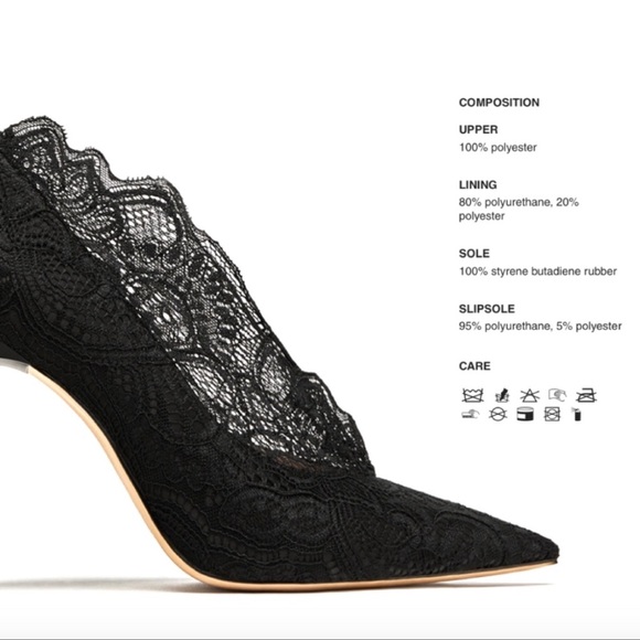 Zara | Shoes | Zara Black Lace Collar High Heels | Poshmark